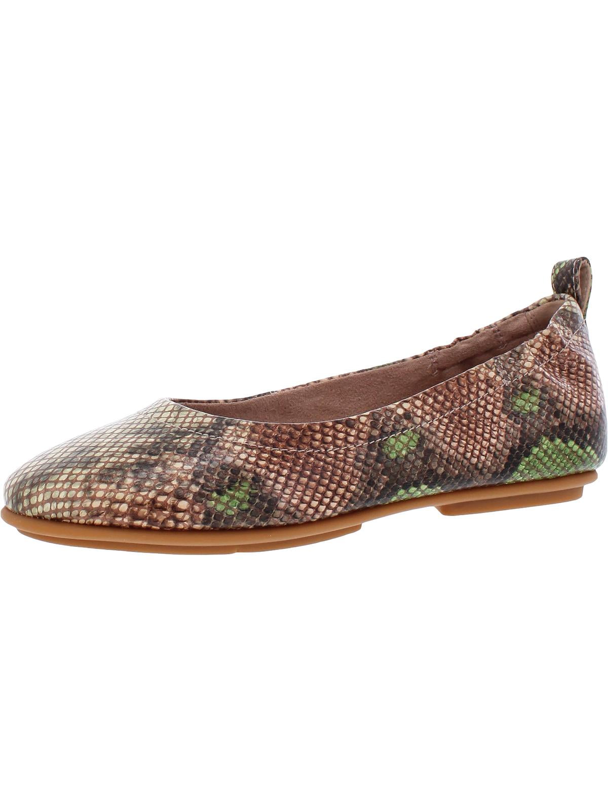 Fitflop Womens Allegro Snake-Print Ballerinas Leather Casual Ballet ...