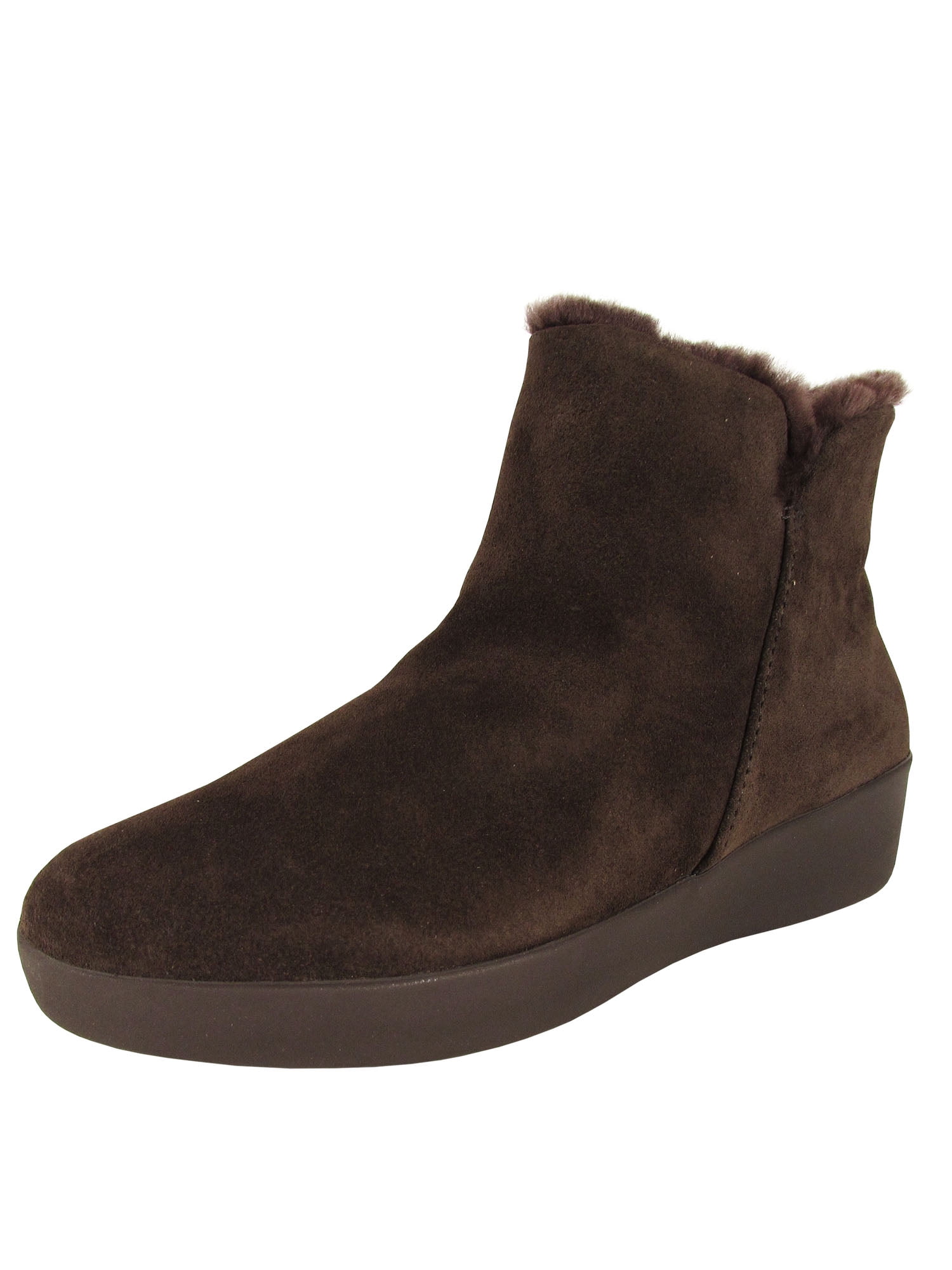 Fitflop Womens Mila Faux Fur Suede Bootie Shoes, Espresso, US 5 ...
