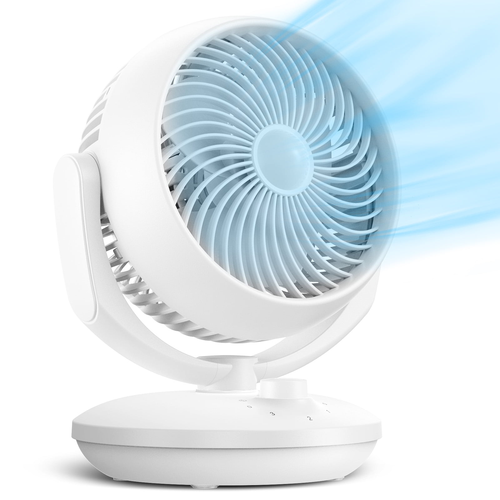 8” Air Circulator Desk Fan, 70° Oscillating, 3 Speeds, 100° Tilt ...