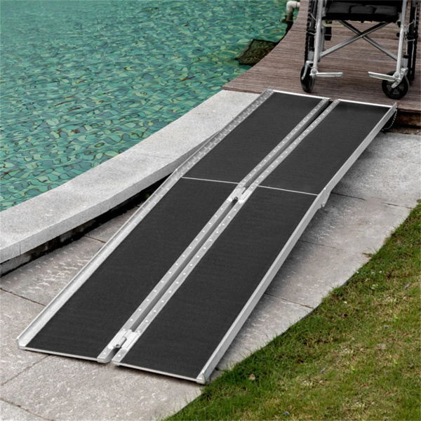 Fithood 10' Threshold Ramp,Portable Wheelchair Ramp,Carpeted Foldable ...