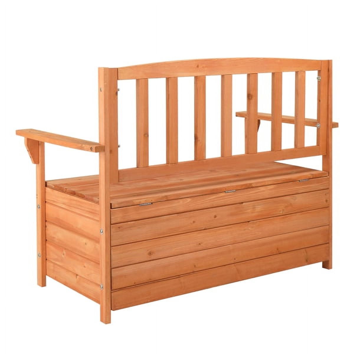 Fithood 112 * 58 * 84cm Cedar Yard Storage Box With Backrest Armrest ...