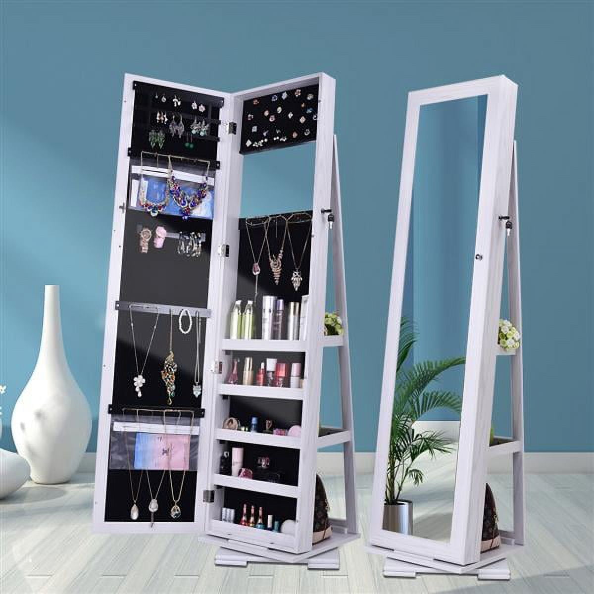 Fithood 360 Degree Rotation Full-Body Mirror Cabinet PVC Film Moisture ...