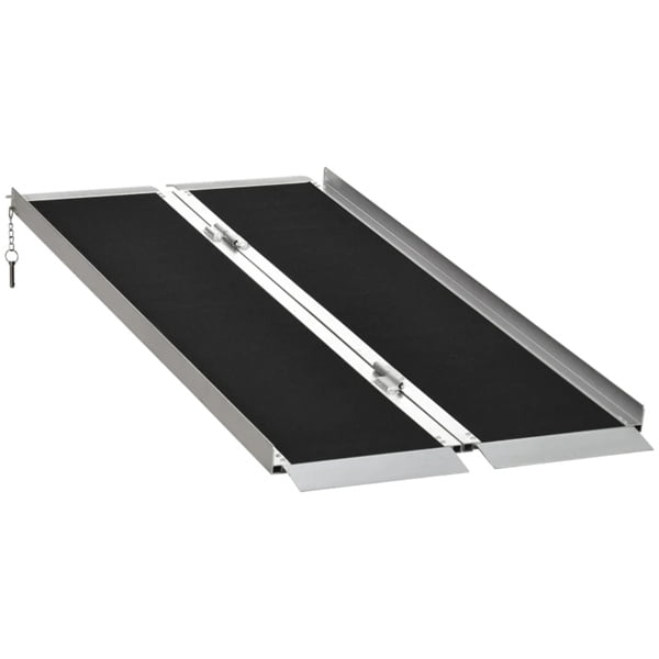 Fithood 5' Steps Ramp,Portable Wheelchair Ramp,Carpeted Foldable ...