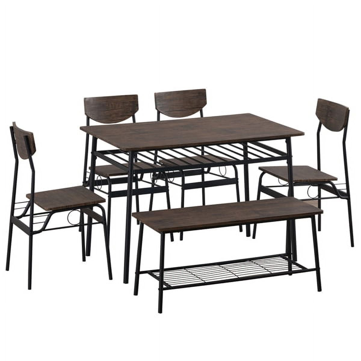 Fithood 6-Piece Modern Dining Set for Home, Kitchen, Dining Room with ...