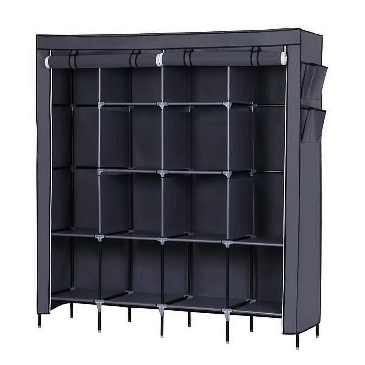 Fithood 67" Clothes Closet Portable Wardrobe Clothes Storage Rack 12 ...