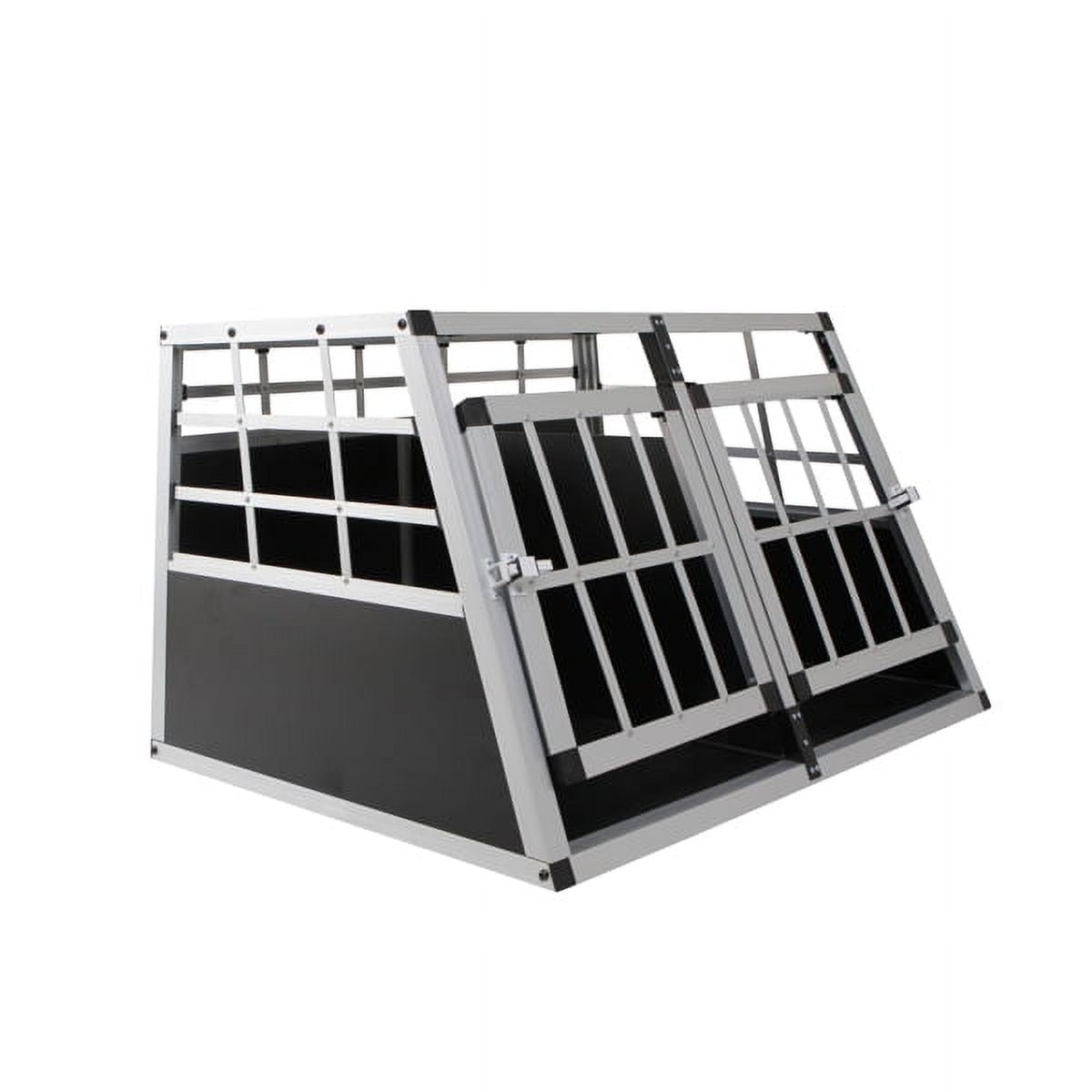 Fithood Double Doors Pet Car Transport Cage Aluminium Puppy Travel ...