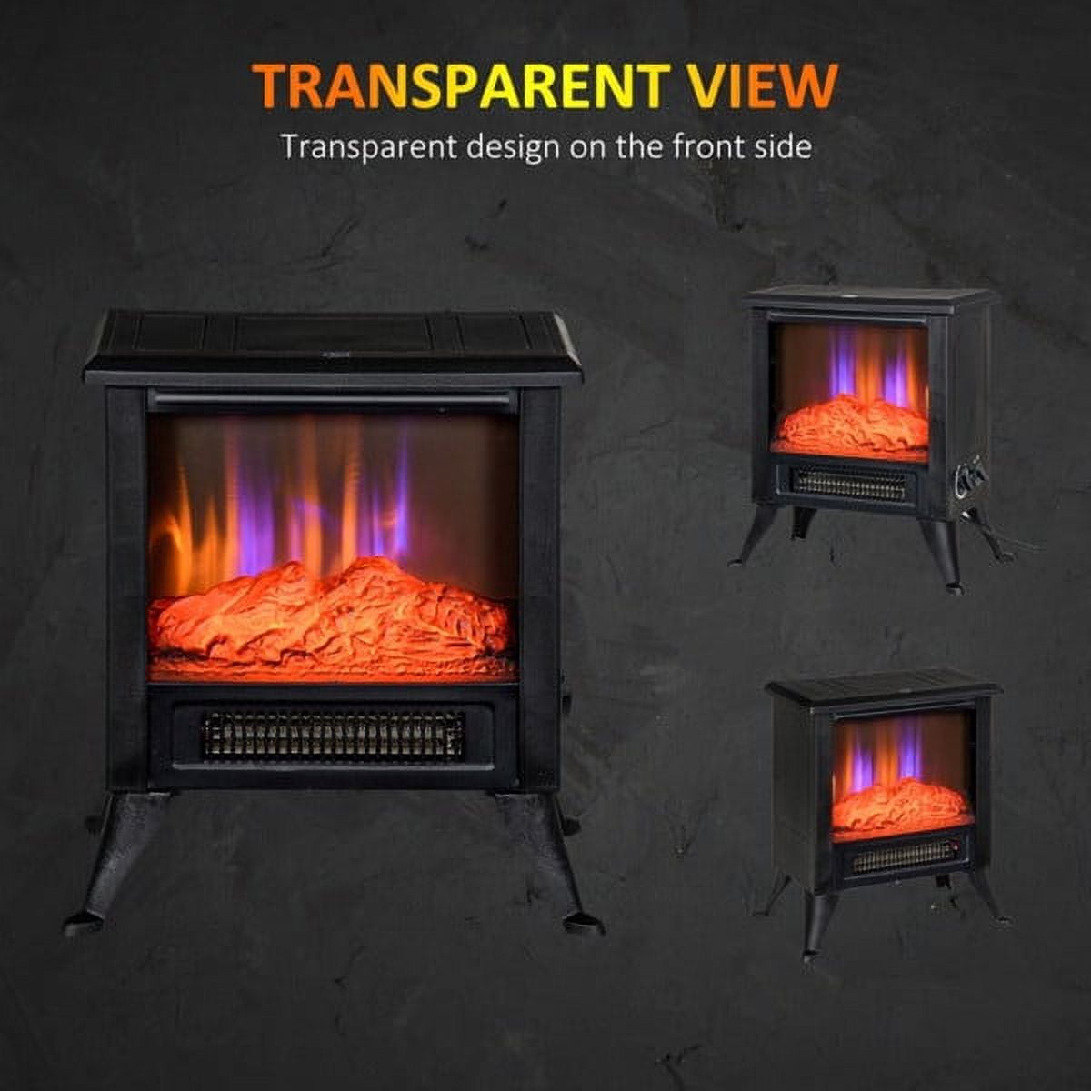 Fithood Electric Fireplace Heater LED Flame Fireplace Stove BLACK-AS ...