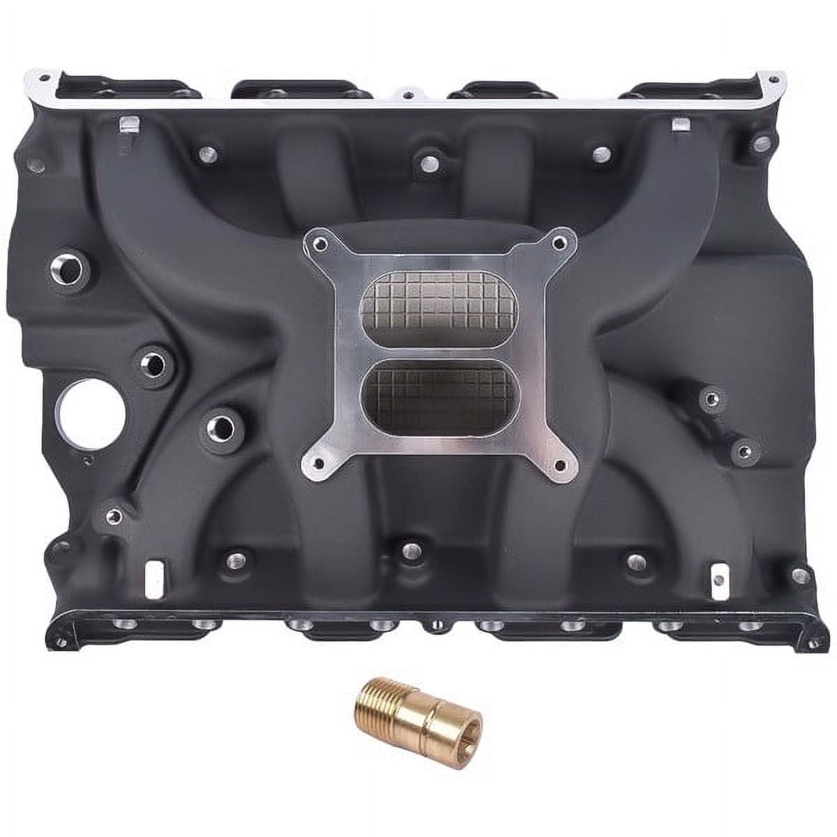 Fithood Intake Manifold Dual Plane Style Black for Ford 390, 406, 410 ...