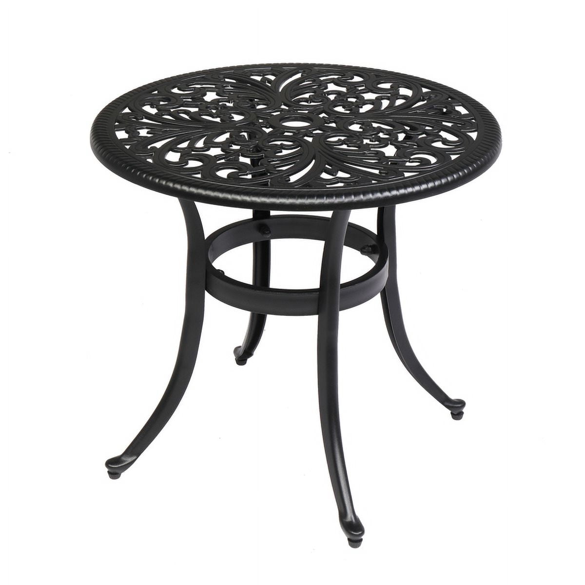 Fithood Phoenix Cast Aluminum Round Table, Patio End Table Side Table ...
