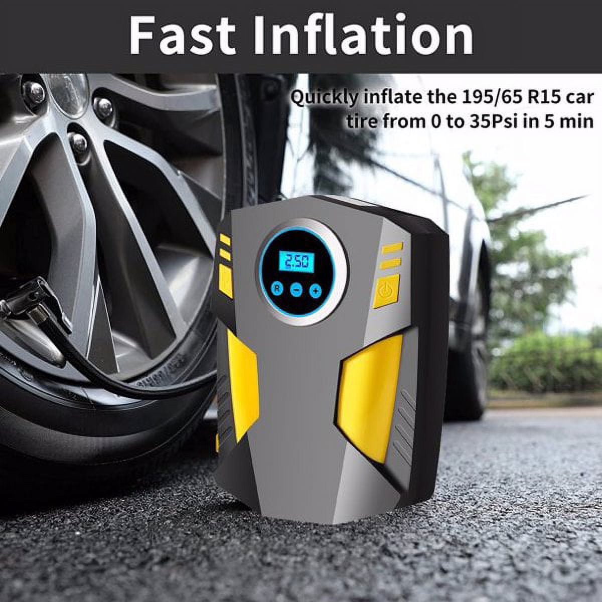 Fithood Tire Inflator Portable Air Compressor, 12V DC Air Pump for Car ...