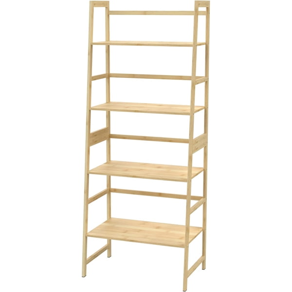 Fithood WTZ Bookshelf, Ladder Shelf, 4 Tier Tall Bookcase, Modern Open ...