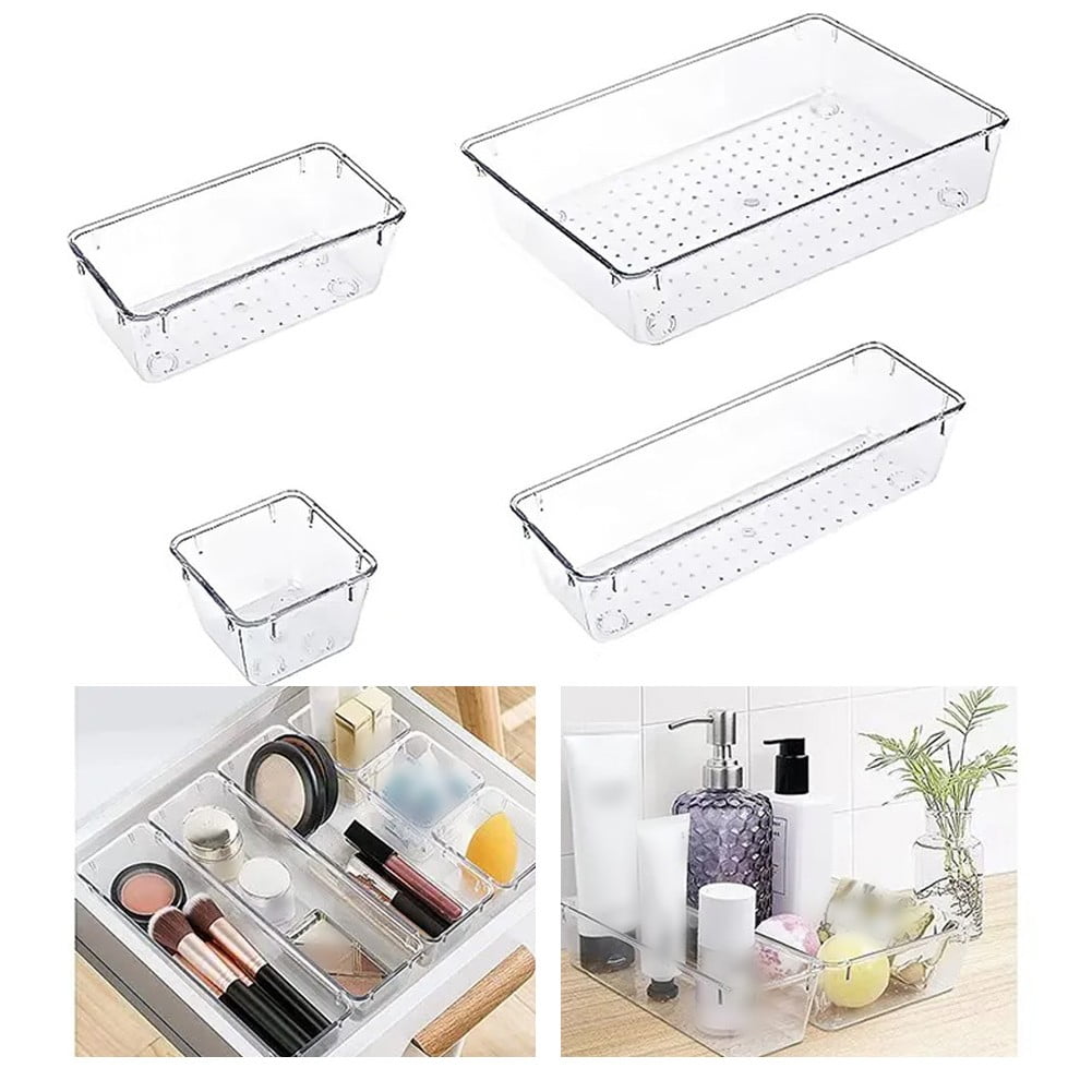 Fitment Drawer Organizers Bins Dividers Bedroom Storage Box Clear ...
