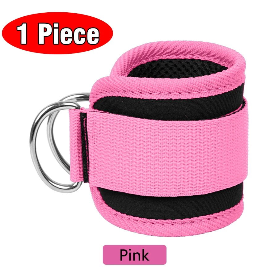 Fitness Ankle Straps Adjustable D-Ring Support Cuffs Gym Leg Strength ...
