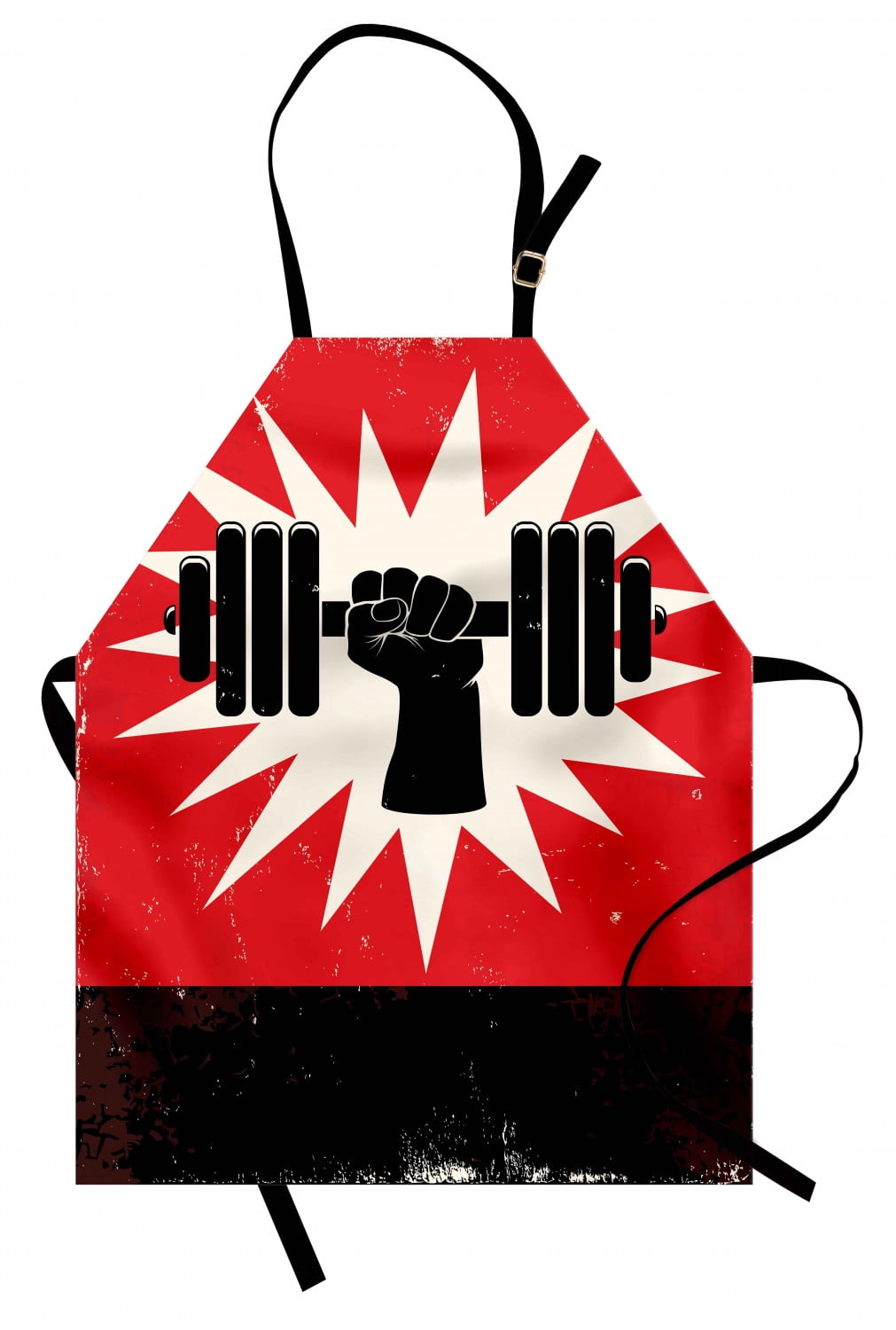 Fitness Apron Grunge Display of Hand Lifting Dumbbell Effect Workout ...