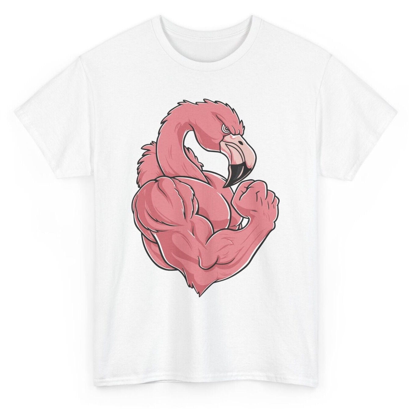 Fitness Bodybuilder Flamingo Funny T-shirt - Weightlifting Gym Graphic ...