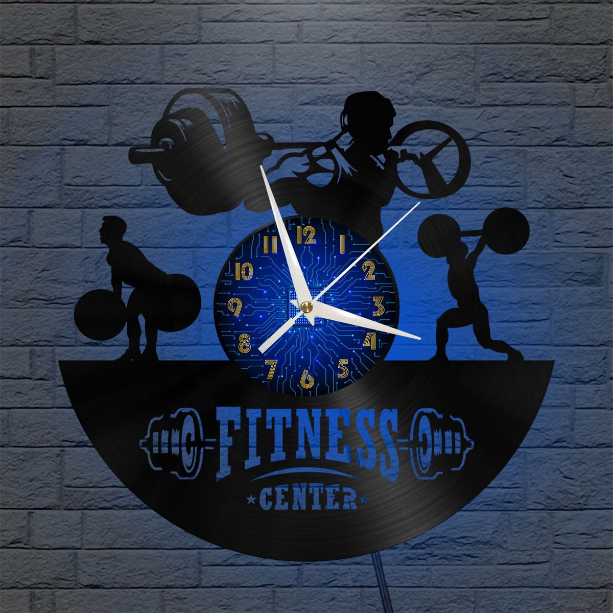 Fitness Center 12 Inch Vinyl Record Wall Clock - Silent, Creative, and Unique Clock for Living ...