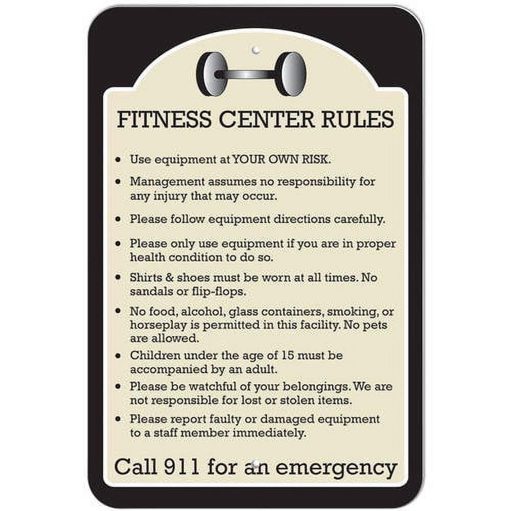 Fitness Center Rules Sign - Walmart.com