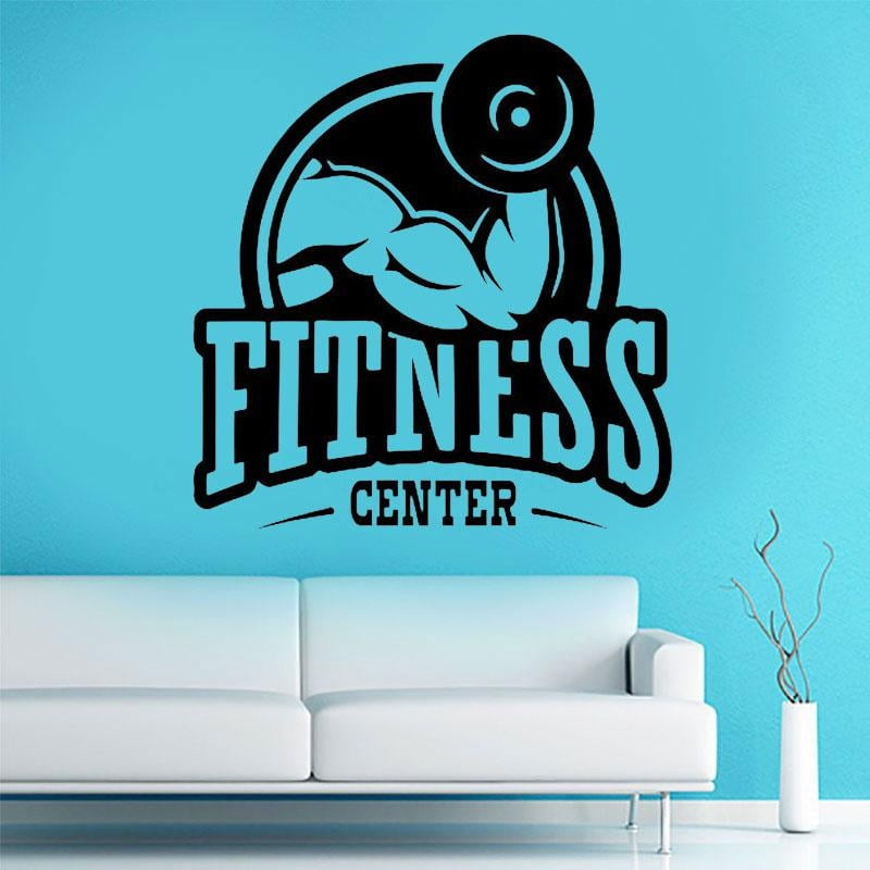 Fitness Center Wall Decal Gym Vinyl Sticker Sport Home Removable Decor ...