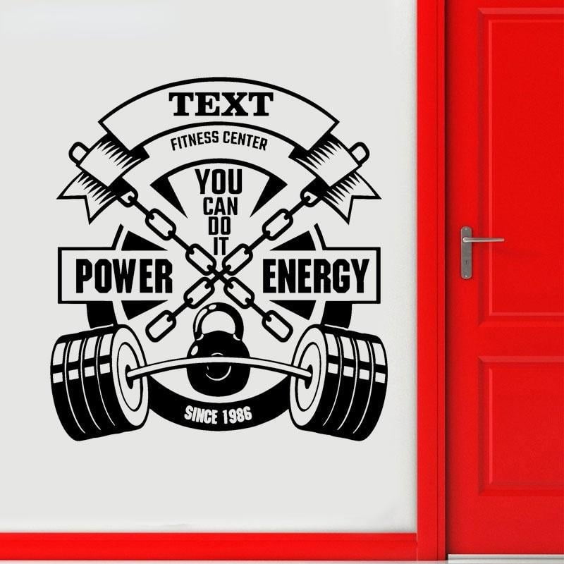 Fitness Center Wall Sticker Vinyl Window Decal Sign Art Decorations ...