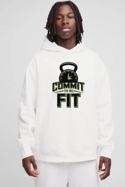 Fitness Commitment Hoodie Gym Workout Motivation Commit To Be Fit Design, unisex up to 5XL ...