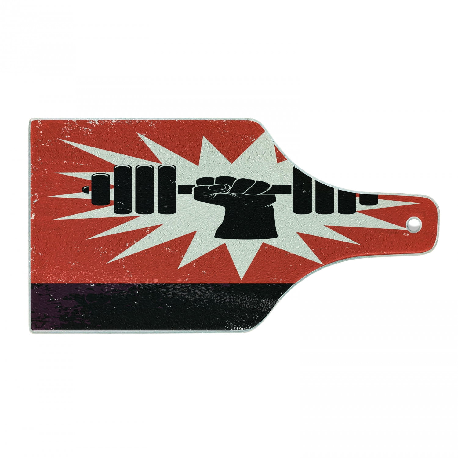 Fitness Cutting Board, Grunge Display of Hand Lifting Dumbbell Effect ...