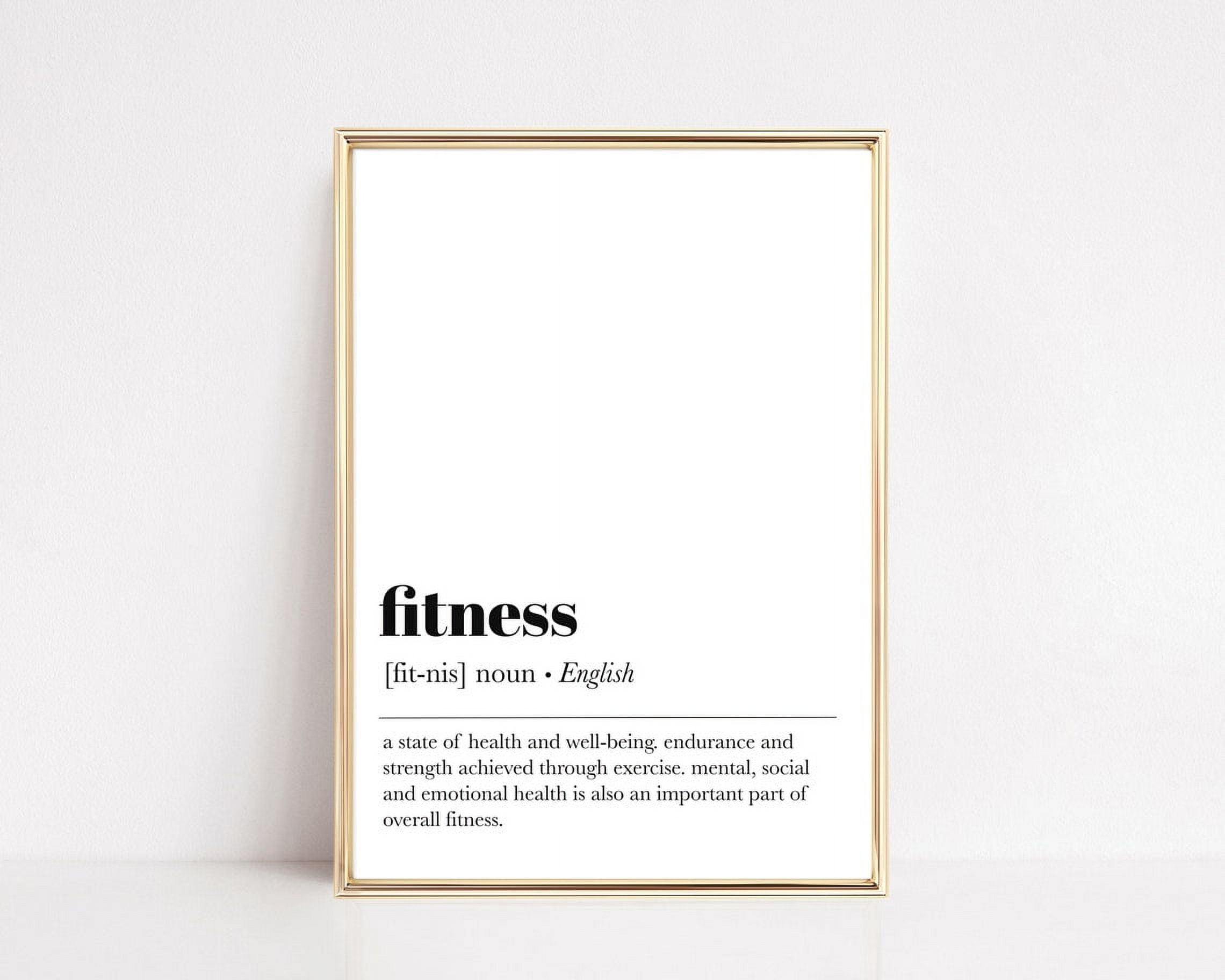 Fitness Definition Wall Art for Home Gym Decor, Stretched Canvas Size ...