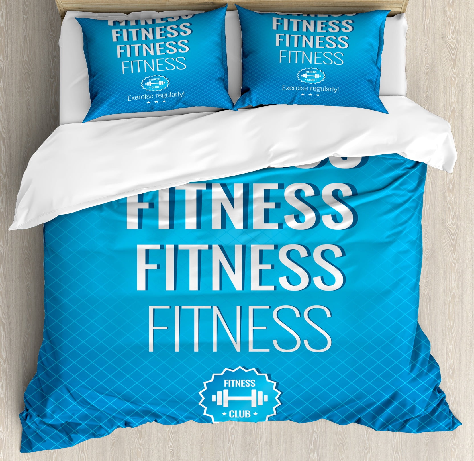 Fitness Duvet Cover Set, Motivation Regular Exercise Theme Fitness ...