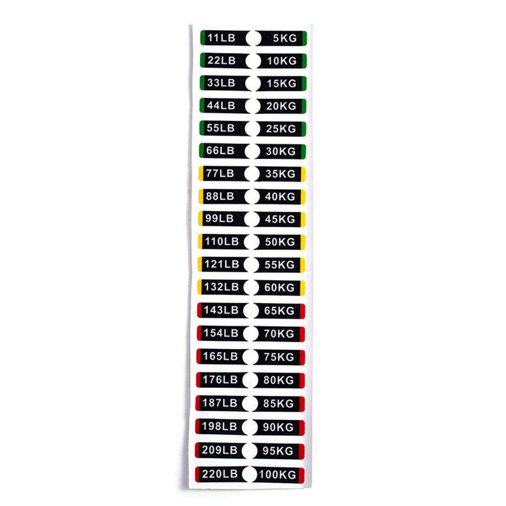 Fitness Equipment Weight Stickers Gym Weight Stack Labels Number ...