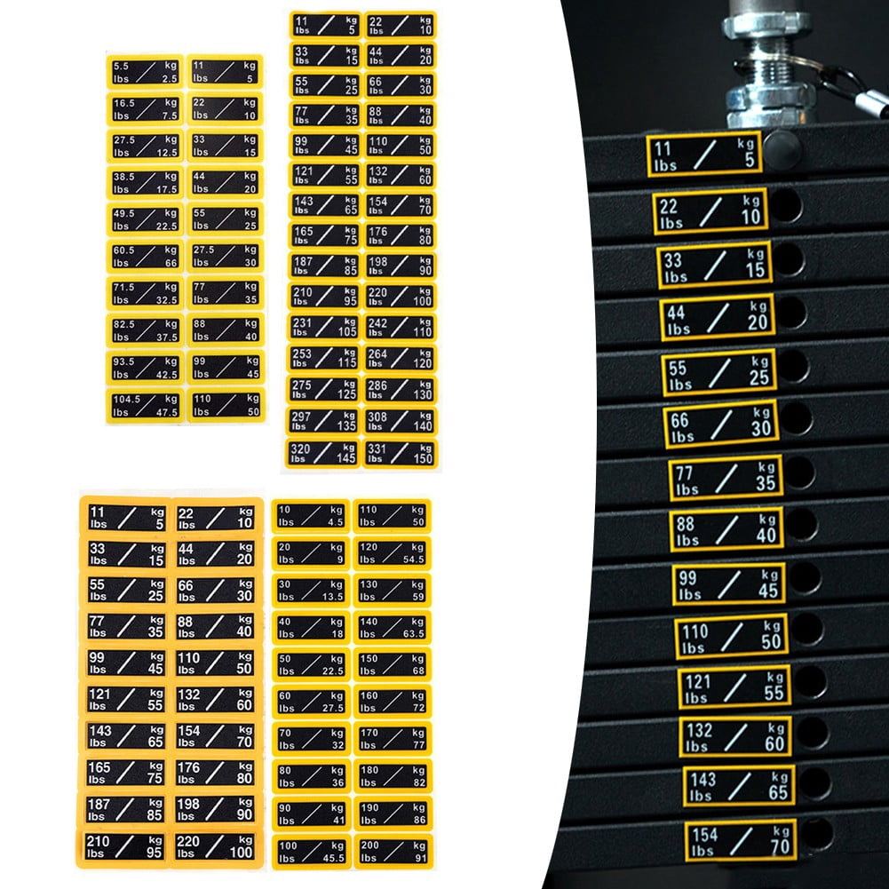 Fitness Equipment Weight Stickers Gym Weight Stack Labels Number ...