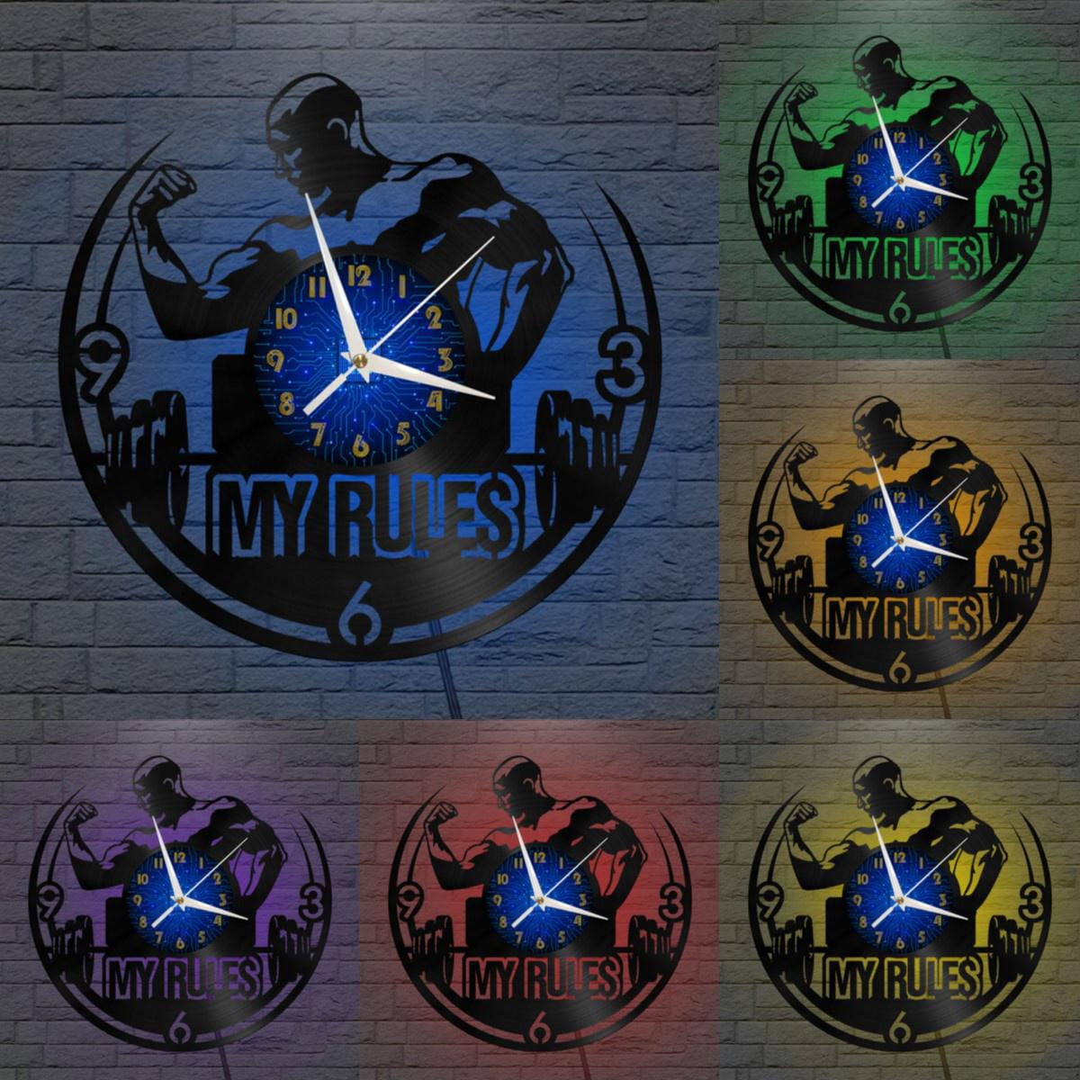 Fitness Exercise 12 Inch Vinyl Record Wall Clock - Silent, Creative ...
