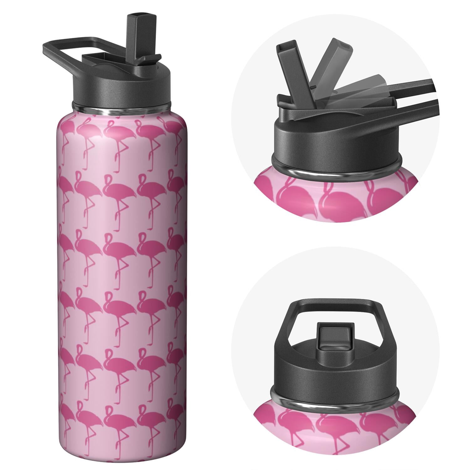 Fitness Flamingo Themed Water Bottle 40oz Flamingo Themed Themed ...