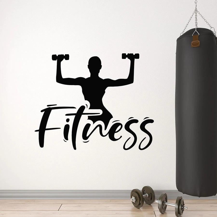 Fitness Girl Wall Decal Gym Body Training Center Sport Interior Decor ...