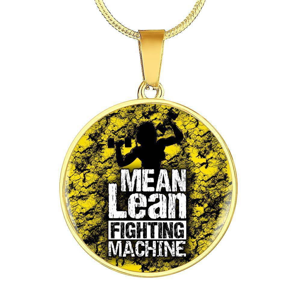 Fitness Gym Bodybuilder Motivation Mean Lean Fighting Machine Circle Necklace - Walmart.com