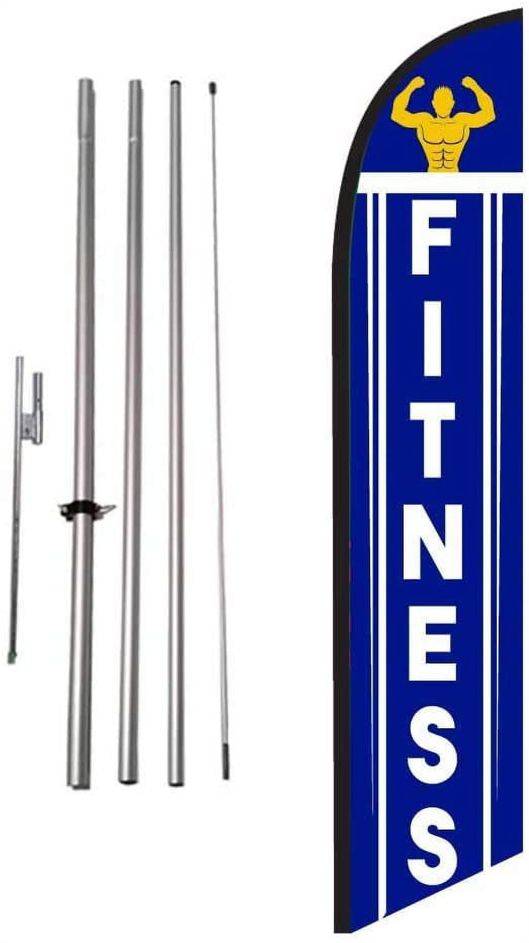 Fitness Gym Center Advertising Feather Banner Swooper Flag Sign with ...