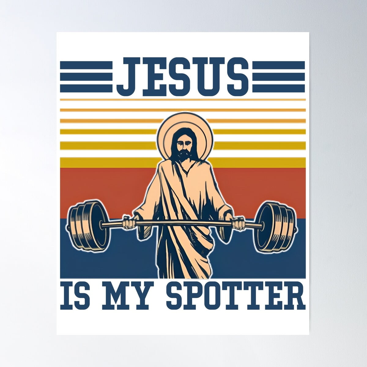 Fitness Jesus Is My Spotter Poster Wall Art, Modern Wall Decor For ...