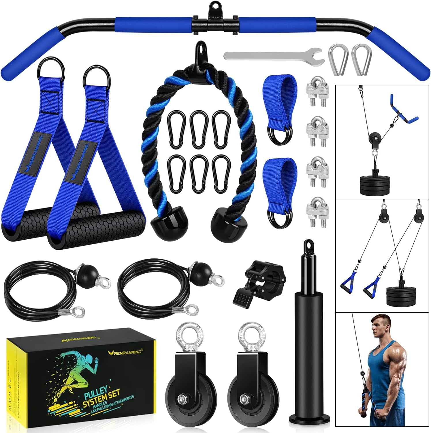 Fitness LAT and Lift Pulley System Gym - Upgraded LAT Pull Down Cable ...