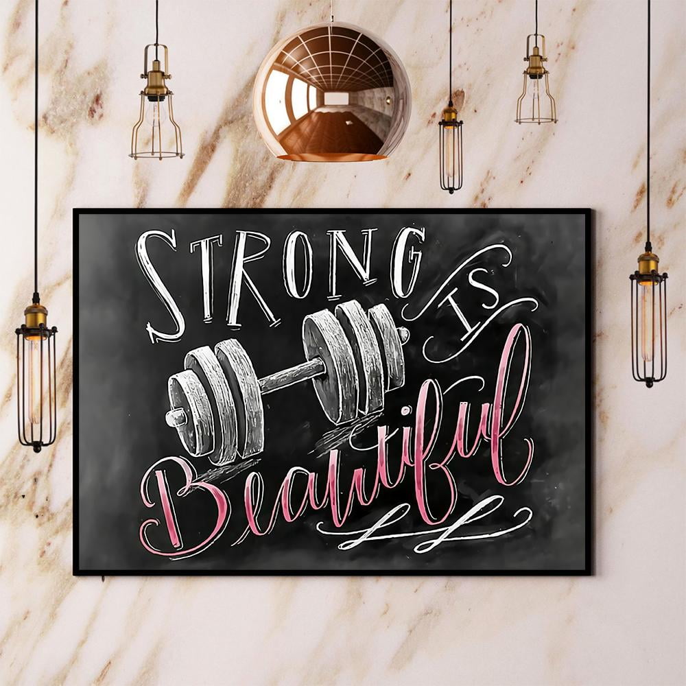Fitness Lifting Strong Is Beautiful Paper Poster No Frame Matte Wall ...