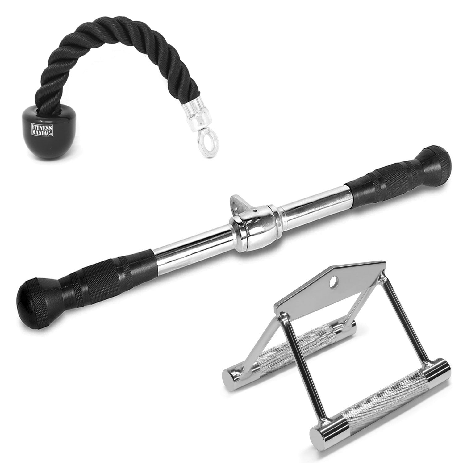 Fitness Maniac Tricep Rope Pull Down Press Weight Lifting Cable Metal ...