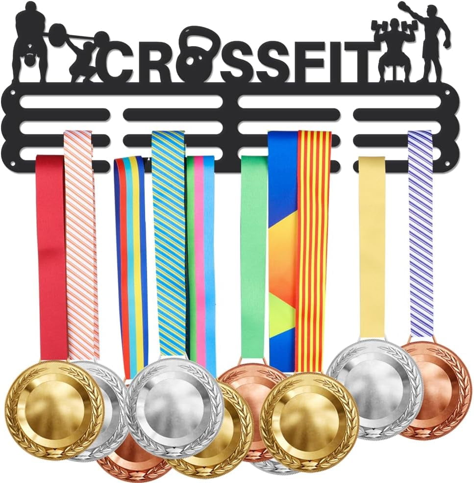 Fitness Medal Hanger Cross-Fit Medal Holder with 12 Lines Sturdy Steel ...