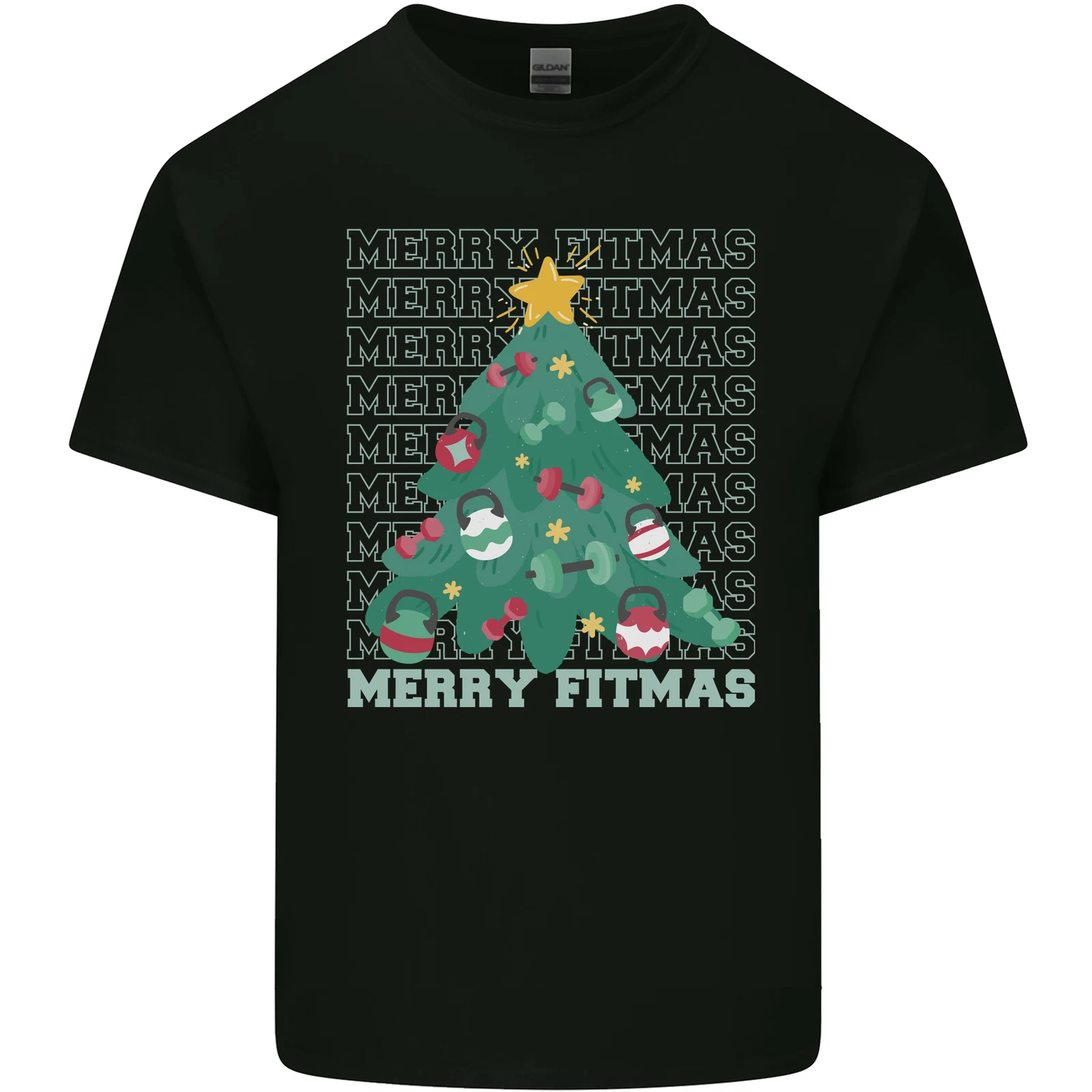 Fitness Merry Fitmas Christmas Tree Gym Workout Bodybuilding Unisex T ...