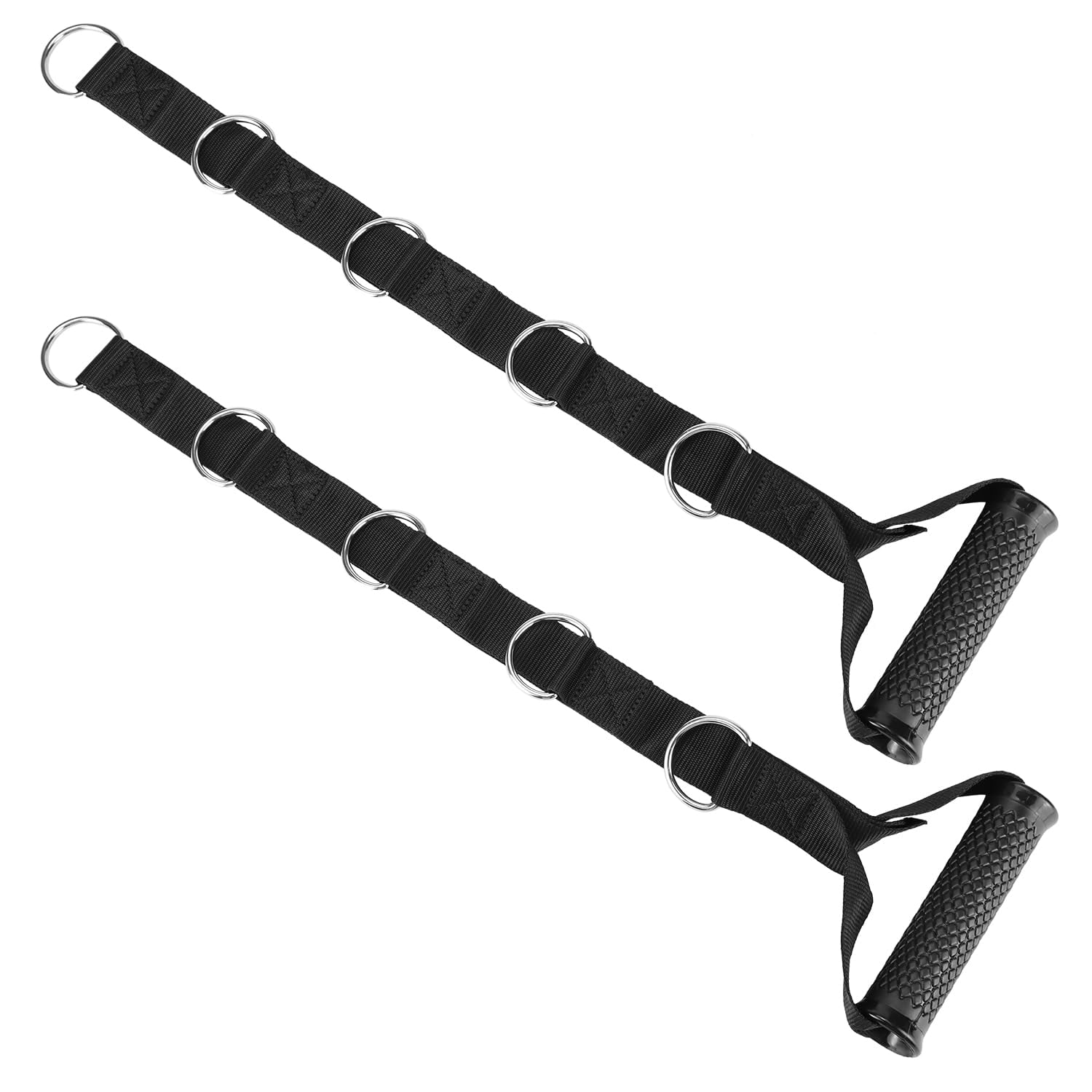 Fitness Metal Gym Handles with 5 Adjustable D-Ring Buckles - Heavy-Duty ...