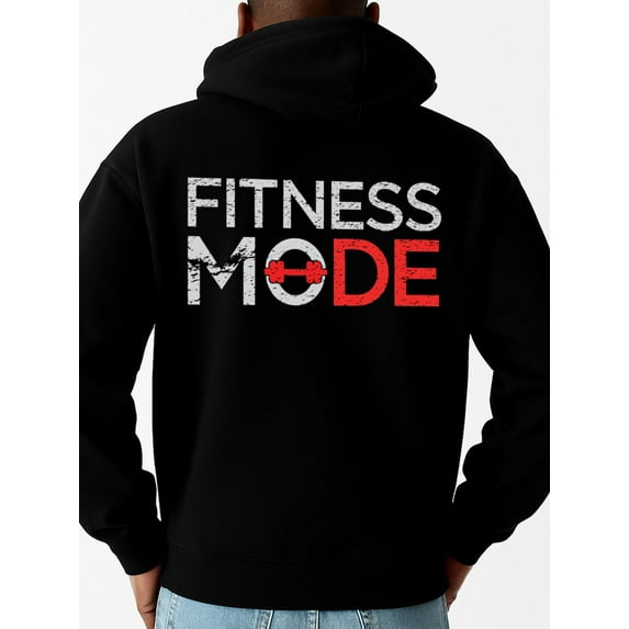 Fitness Mode funny hoodies funny humor men's regular fit black Hooded ...