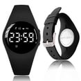 Fitness Pedometer Watch Waterproof Digital LED Sports Watch Alarm Timer ...
