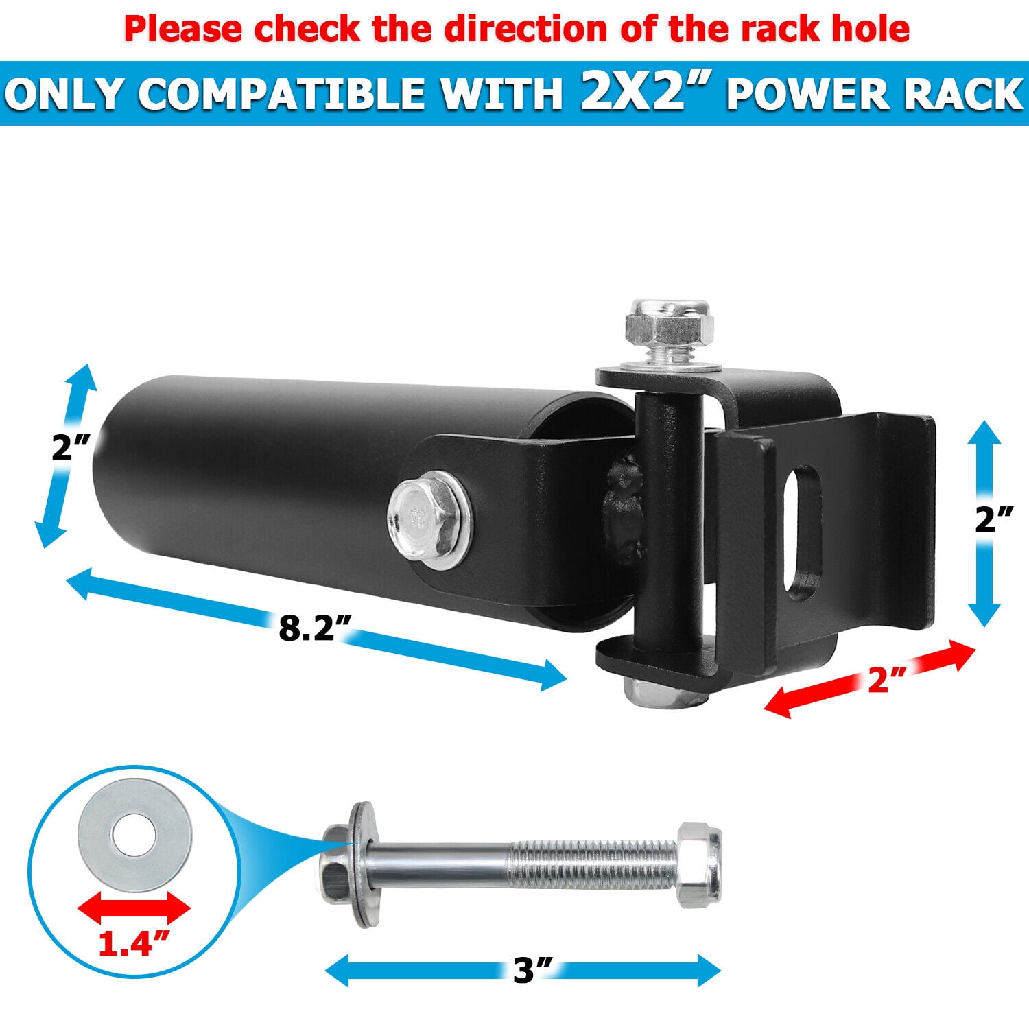 Fitness Rack Mounted Landmine Attachment Compatible with 2x2 Power Cage ...