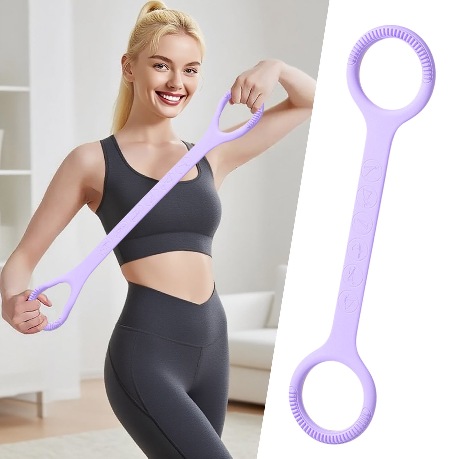 Fitness Resistance Band 15 LB Silicone Exercise Band With Handles ...