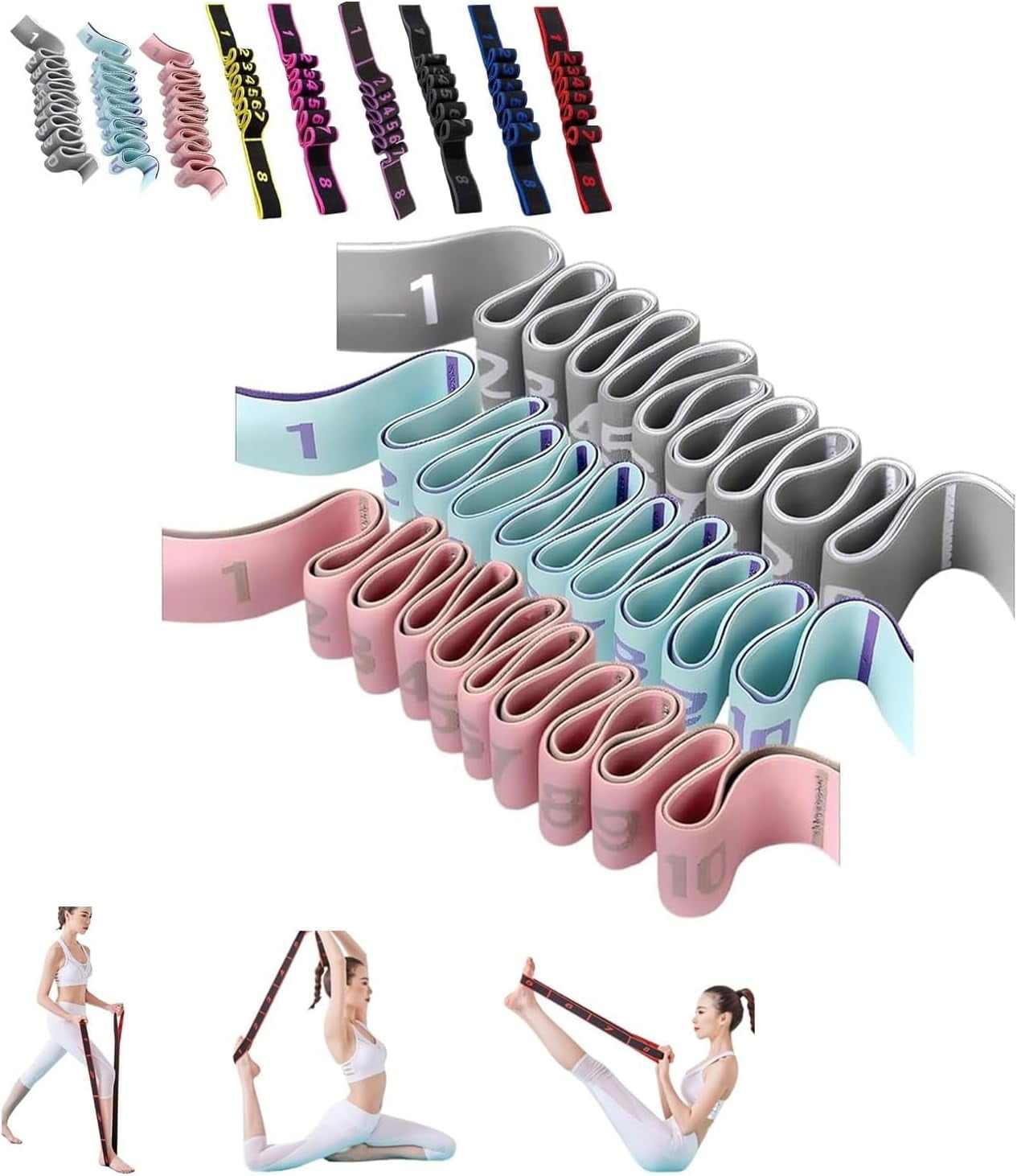 Fitness Resistance Band, 35.4In Loop Resistance Bands with Adjustable ...