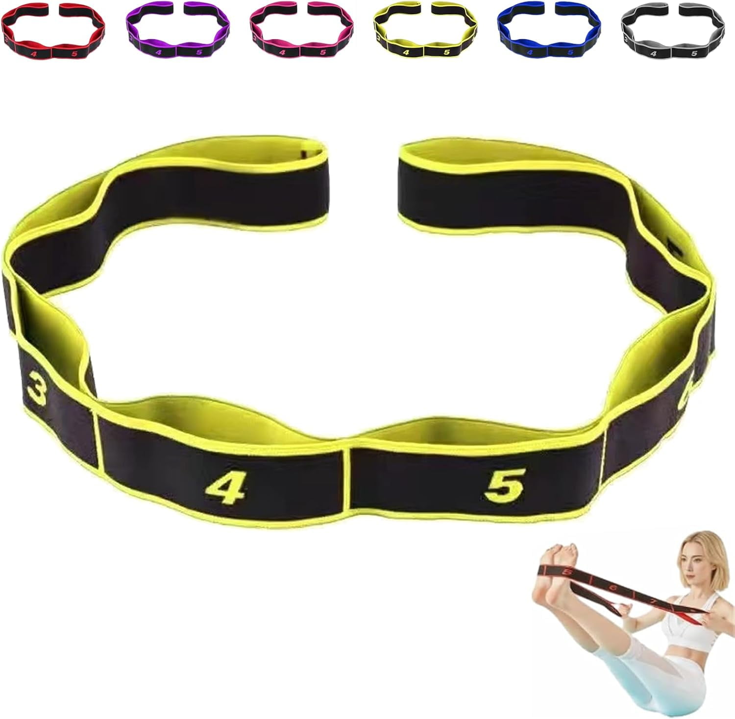 Fitness Resistance Band, Number Stretch Resistance Band with Clear ...