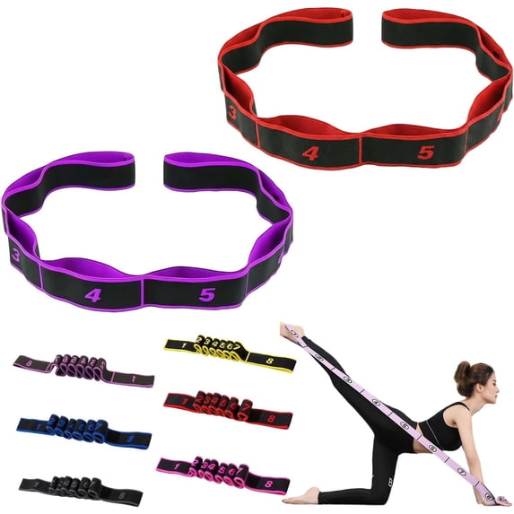Fitness Resistance Band for Stretching and Yoga, 8 Loops Elastic ...