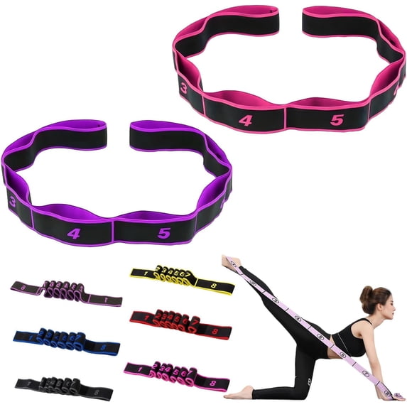 Fitness Resistance Band for Stretching and Yoga, 8 Loops Elastic ...