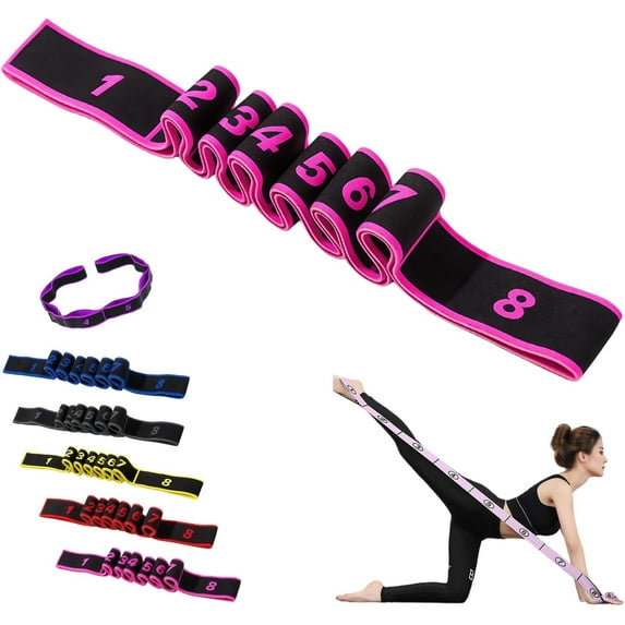 Fitness Resistance Band for Stretching and Yoga, 8 Loops Elastic ...